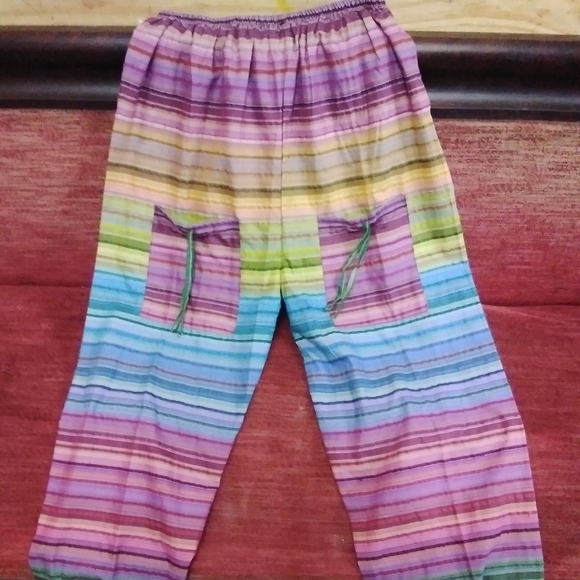 N/A | Pants & Jumpsuits | Stripped Multi Colored Baggy Pants | Poshmark